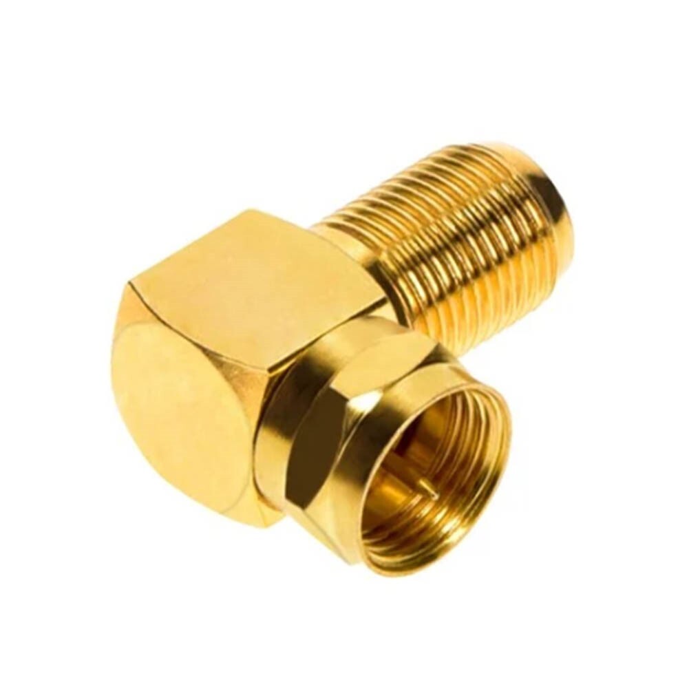 3x F Type Male to Female Right Angle 90 Degree Coax Cable Adapter ...