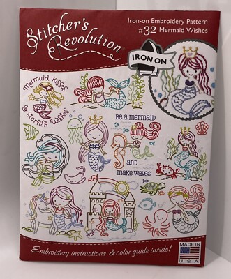 Stitchers Revolution MERMAID WISHES Embroidery Transfer Pattern 32 ...