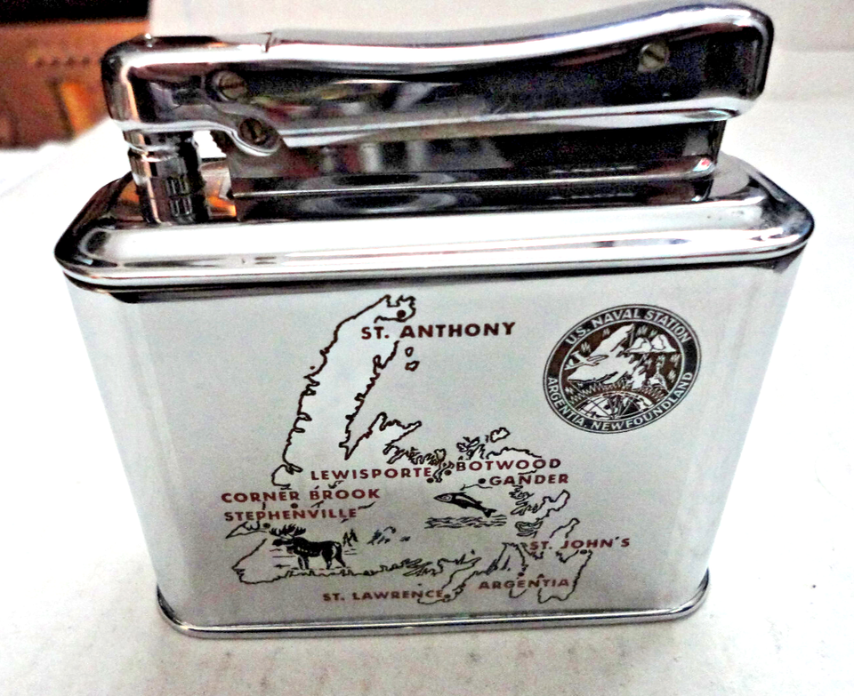 C1950 Colibri Monopol TABLE LIGHTER. US NAVAL STATION ARGENTIA.EXTRA ...