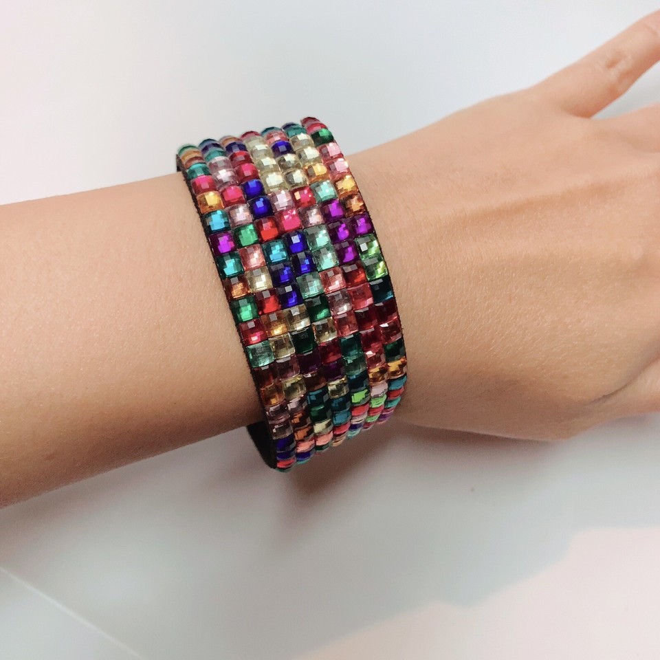 Studded Red Blue Green Silver Sparkly Fashion Wrap Bracelet Colorful | eBay