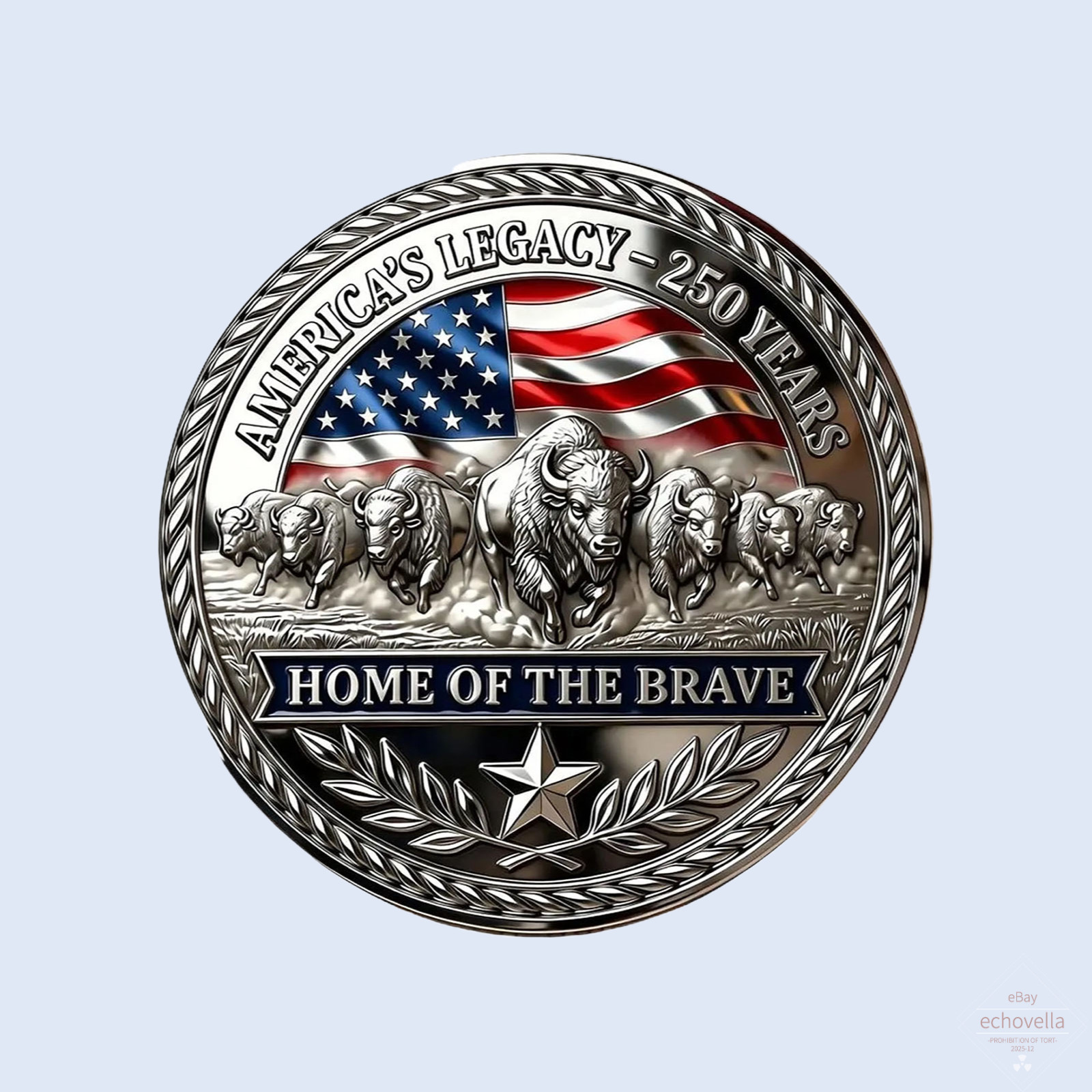 American Bison Spirit Challenge Coin USA 250th Anniversary Souvenir Coin
