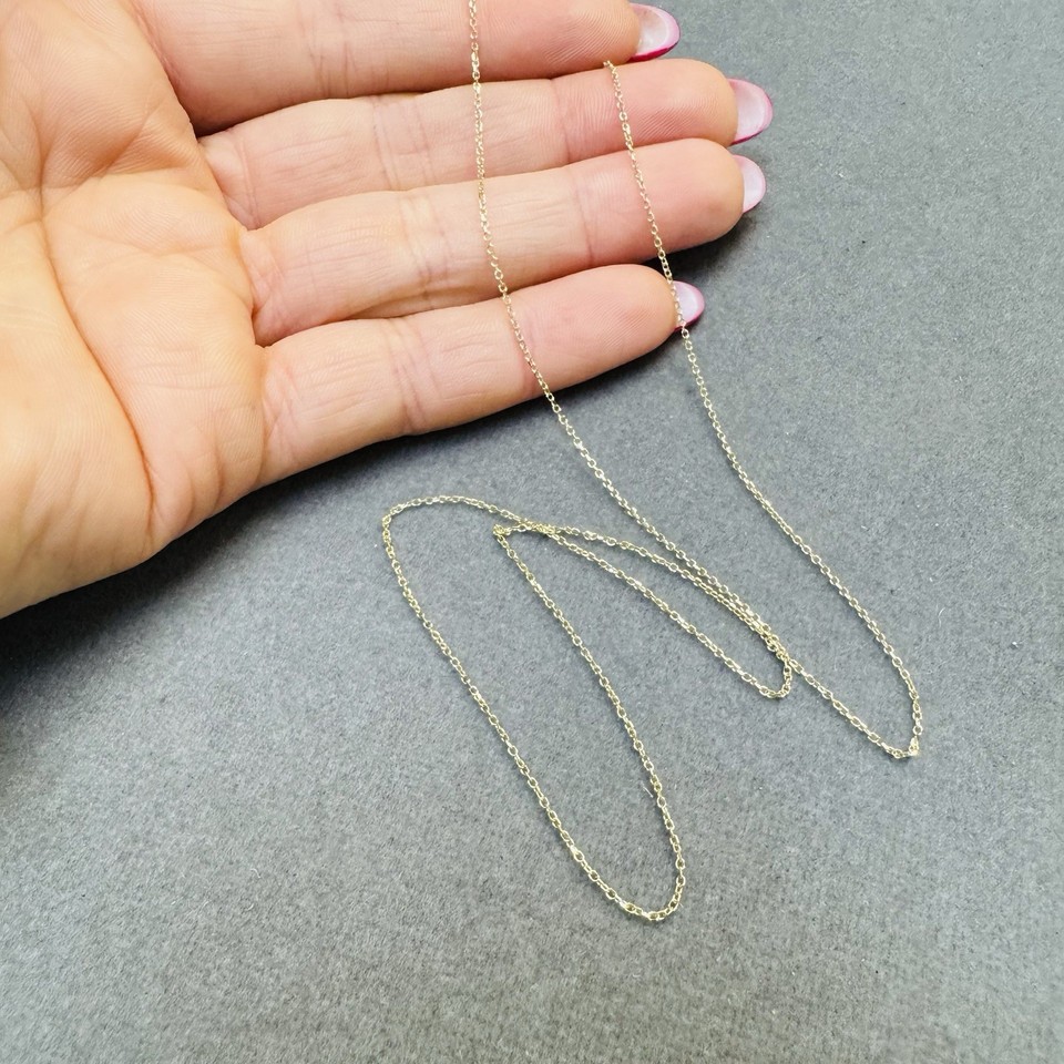 20” Solid 14K Yellow Gold Diamond Cut Cable Rolo Chain Necklace | eBay