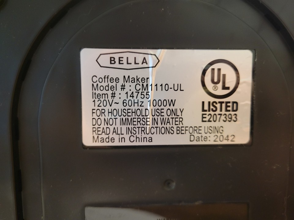 Bella CM1110-UL Replacement Gold Tone Mesh Filter Basket 12 Cup Coffee ...