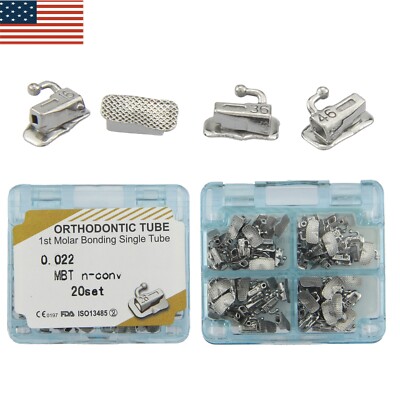 80pcs Dental Orthodontic Buccal Tubes 1st Molar Tube MBT 022 tubos de ...