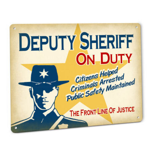 Deputy Sheriff On Duty Sign Male Cop Law Enforcement Officer Hat Badge ...