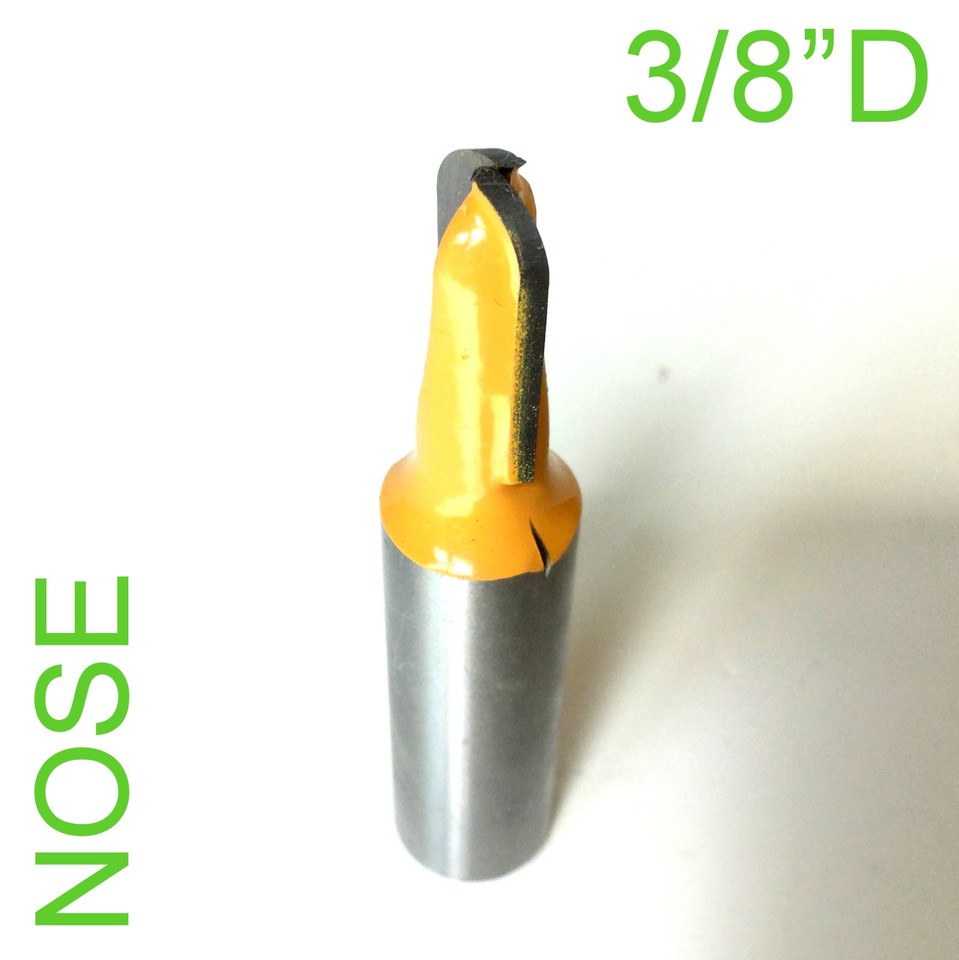 1pc 1/2" Shank 3/8" Diameter 3/4" Long Ball Round Nose Router Bit sct ...