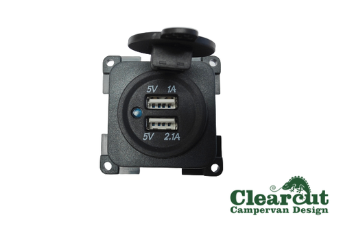 CBE Triple Black Frame & Inserts: 12v/Aerial/USB/240v Campervan ...