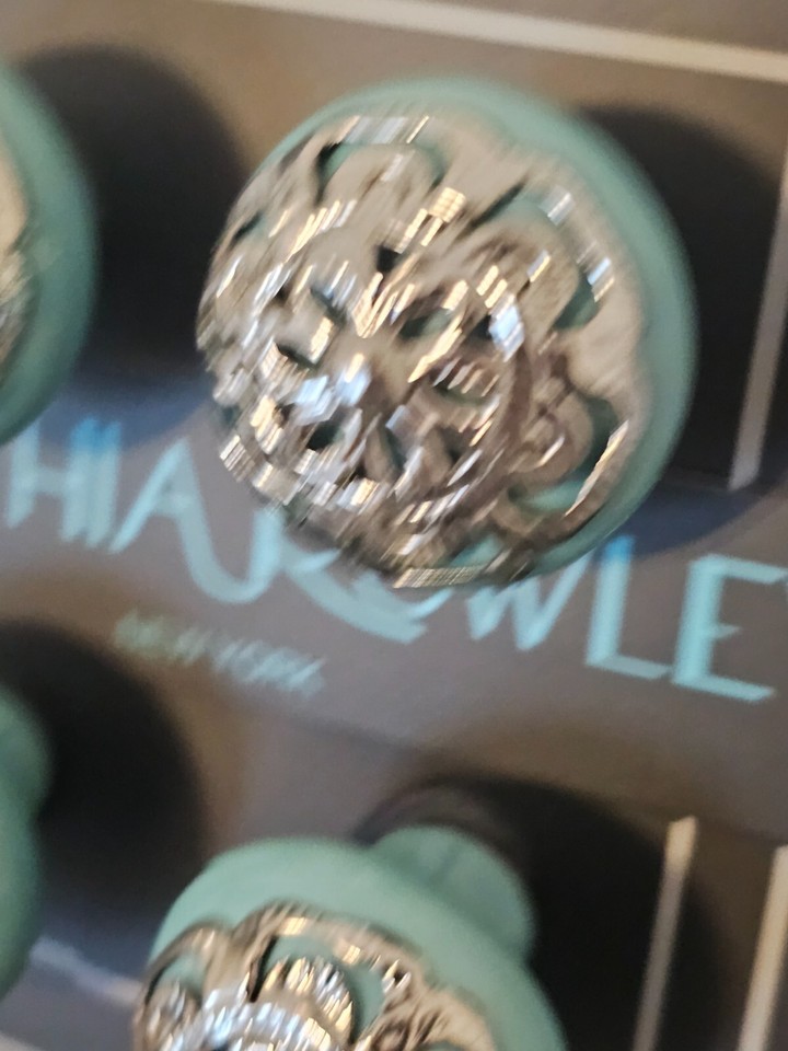 New NIB Set of 4 Dresser Drawer Cabinet Knobs Cynthia Rowley Turquoise Silver | eBay