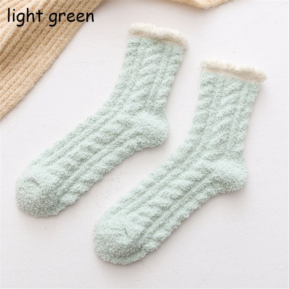 Fluffy Plush Sleep Bed Sock Coral velvet socks Soft Cashmere Sox ...