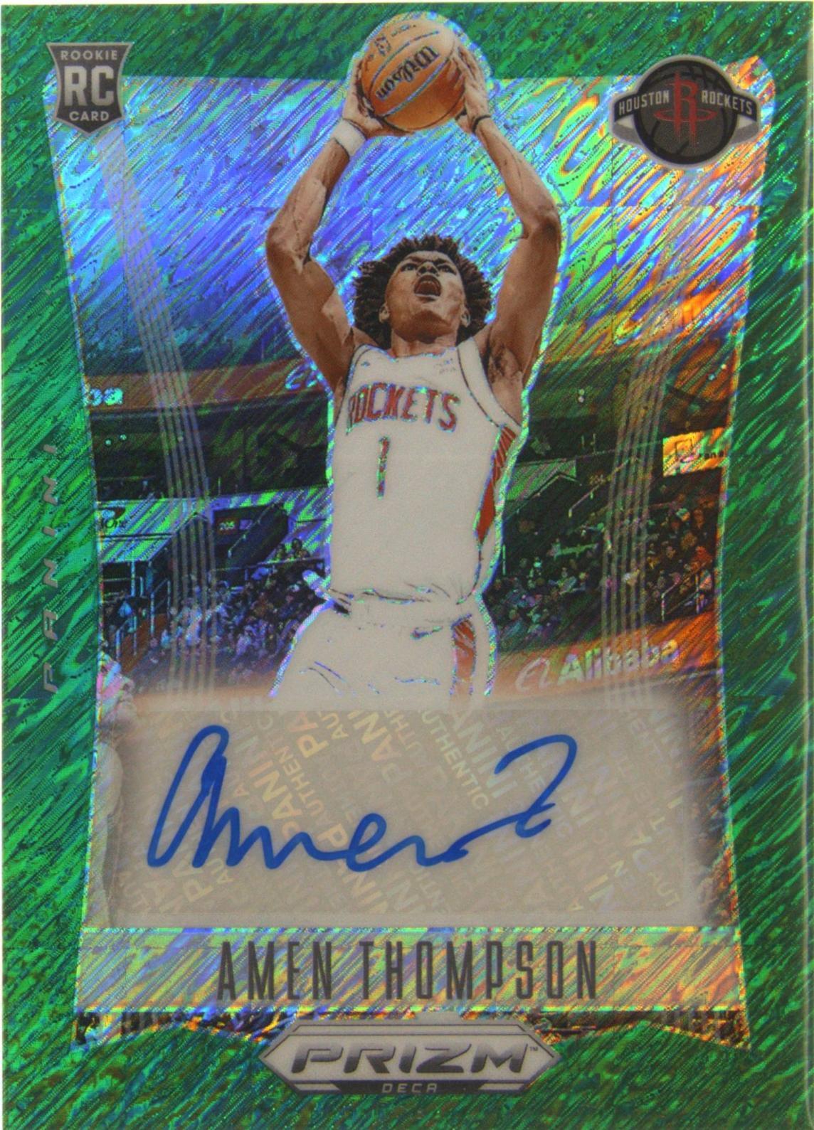 2023-24 Panini Prizm Deca - Signatures Amen Thompson #DS-36 Green ...