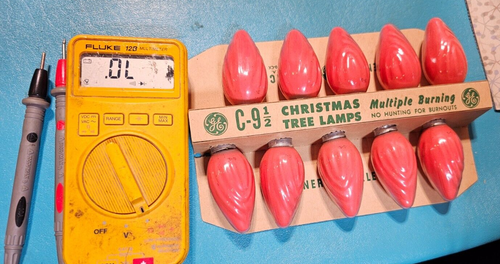 10 Vintage GE C9 Swirl Flame Christmas Lights Bulbs RED Test Working ...