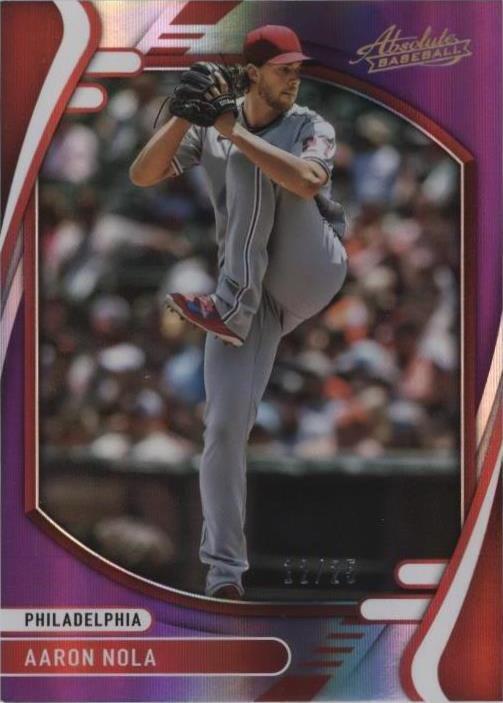 2022 Panini Absolute - Aaron Nola #55 Spectrum Purple /25 for sale ...