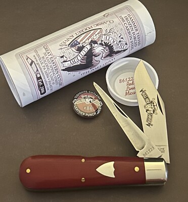 🔥 GEC Great Eastern Cutlery 861223P Red Linen Micarta Knife 86 POCKET ...