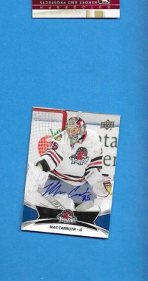 2016-17 Upper Deck AHL Autographs Hockey Card #10 Mac Carruth 16-17 UD ...