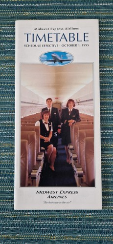 Midwest Express Airlines Timetable October 1995 | eBay
