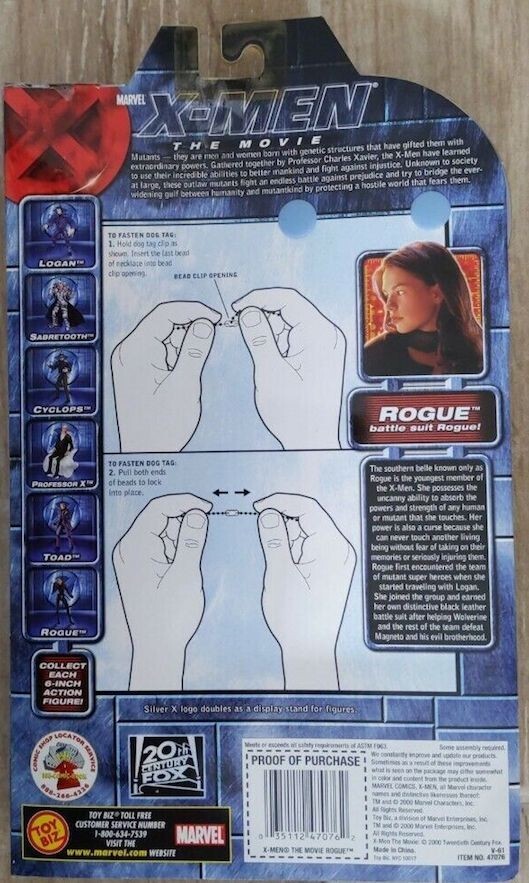 THE MOVIE ANNA PAQUIN ROGUE BATTLE SUIT 2000 MARVEL FIGURE! SEALED ...