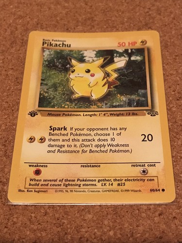 pokemon card Pikachu 1st EDITION MINT 1995 RARE Nintendo Game Card ...