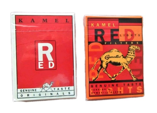 Vintage 1989 Kamel Red Cigarettes 2 Packs Sealed Playing Cards in Tin ...