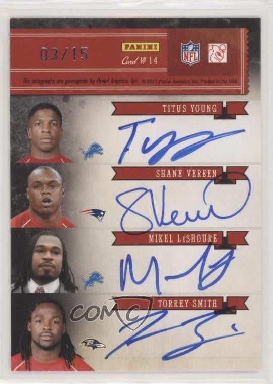 2011 Playoff National Treasures Pen Pals 3/15 Andy Dalton #14 Rookie ...