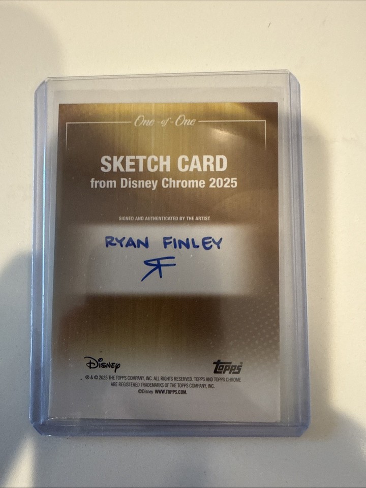 2025 Topps Disney Chrome Sketch Card Stitch 1/1 Signed Artist Ryan ...