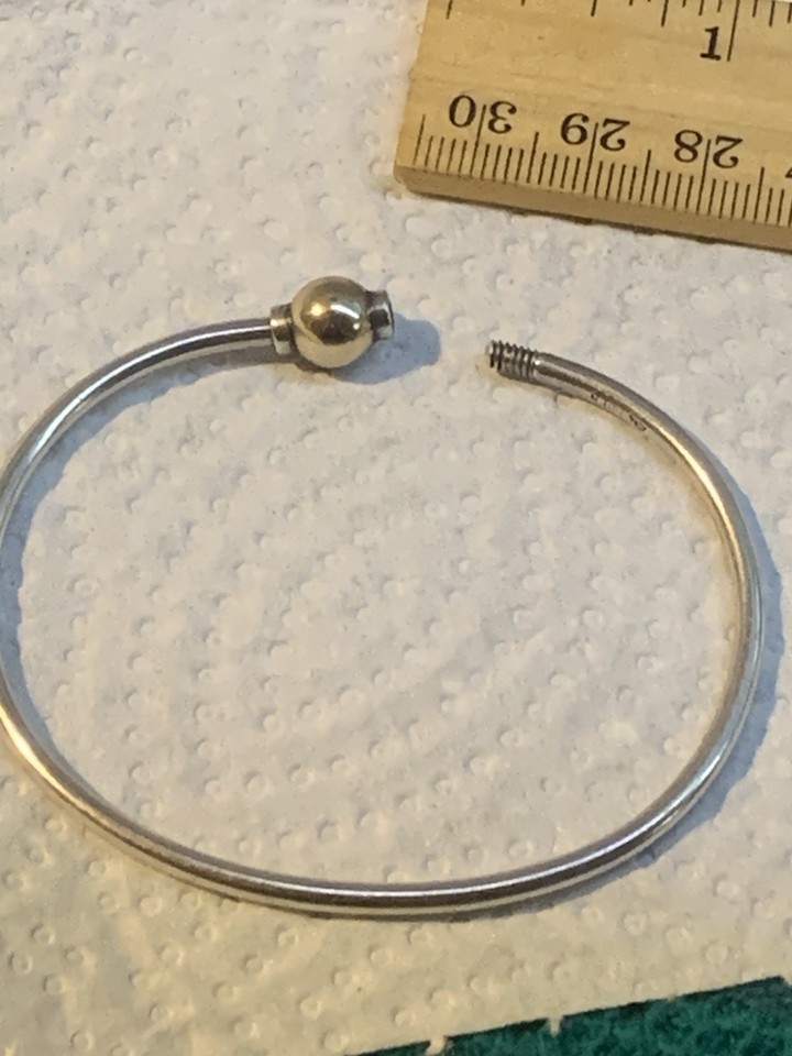 Original EDEN HAND ARTS 925 SILVER AND 14K GOLD, SCREWBALL CAPE COD ...