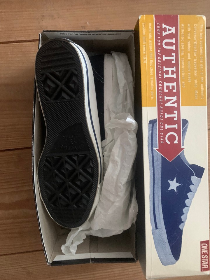 Converse one star Vintage 1993 90's Made in USA Navy/white suede Kurt ...