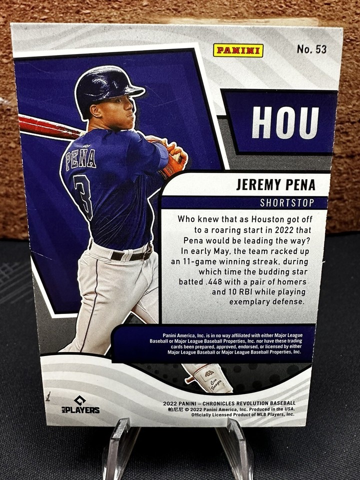 💥 Jeremy Pena Rookie 2022 Panini Chronicles Revolution Galactic ...