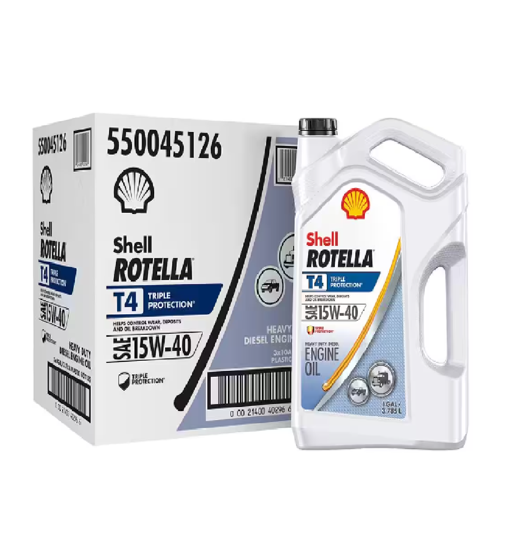 Shell Rotella T4 Triple Protection SAE 15W-40 Diesel Motor Oil 1 Gal ...