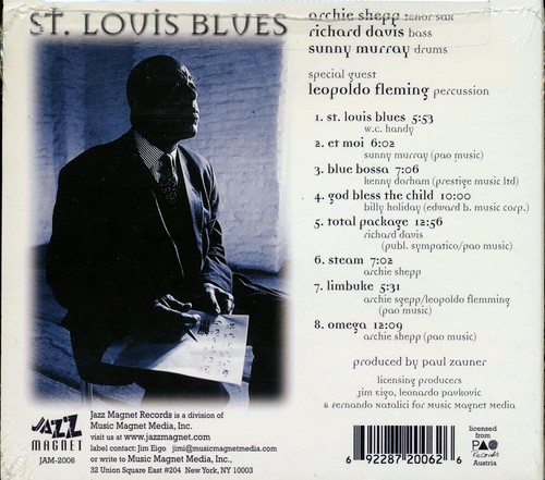 CD Archie Shepp, Richard Davis, Sunny Murray - St. Louis Blues | eBay