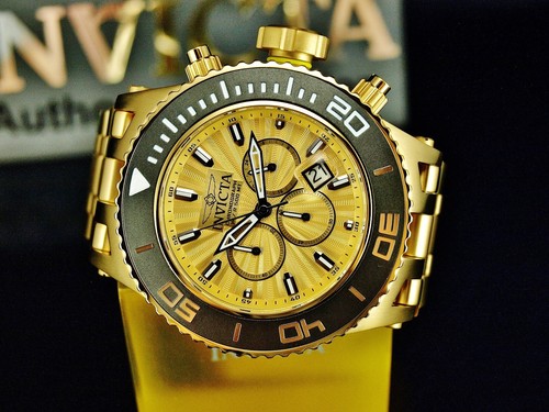 Invicta Men's 52mm Subaqua Chronograph 18k Gold Plated Stainless Steel ...