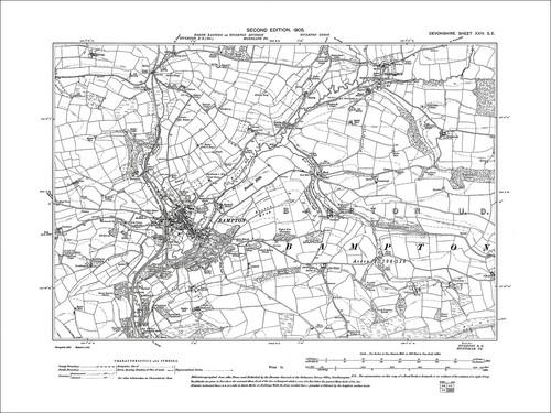 Bampton, Shillingford, Old Map Devon 1905: 24SE | eBay