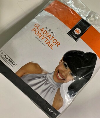 Adult GLADIATOR Genie Costume WIG One Size NEW BLACK | eBay