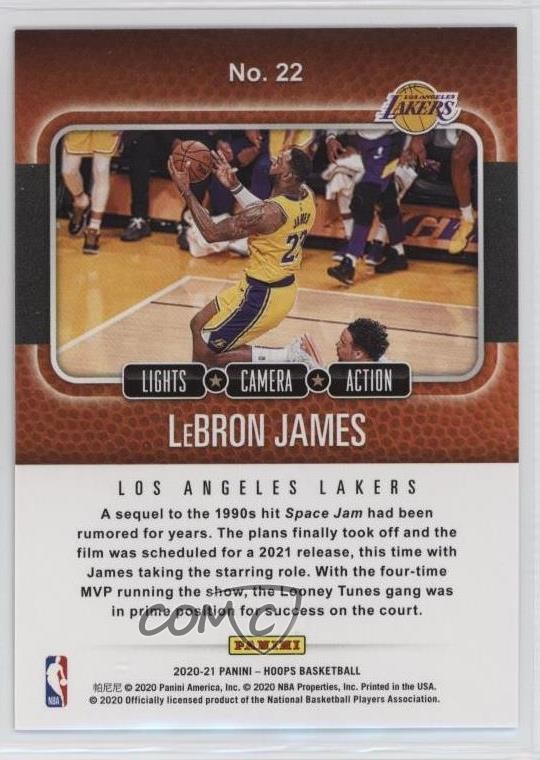 2020-21 Panini NBA Hoops Lights Camera Action Purple Explosion LeBron ...
