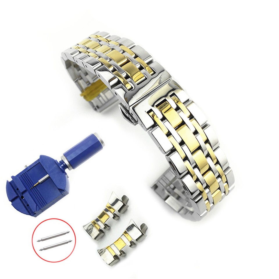 Curved Flat Ends Stainless Steel Watch Band 20mm 12mm-26mm Wrist Strap ...