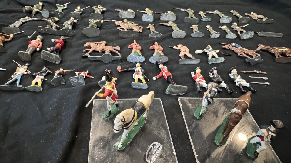49 Vintage figurines Pewter Soldiers Native American WW1 Horseback Lot ...