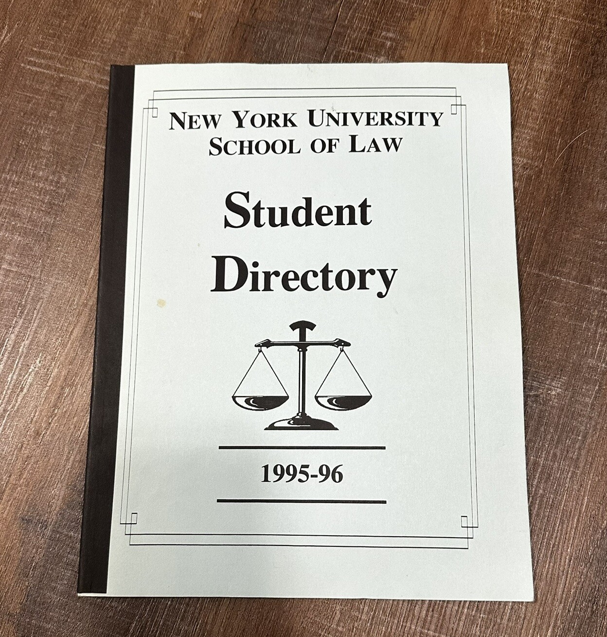 NYU School Of Law Student Directory 1995 1996 New York University | eBay