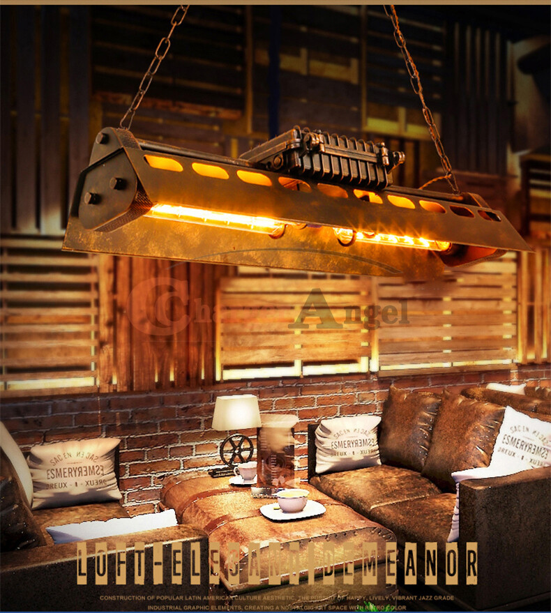 Industrial Steampunk Chandelier Pool Table Ceiling Light Fixture ...