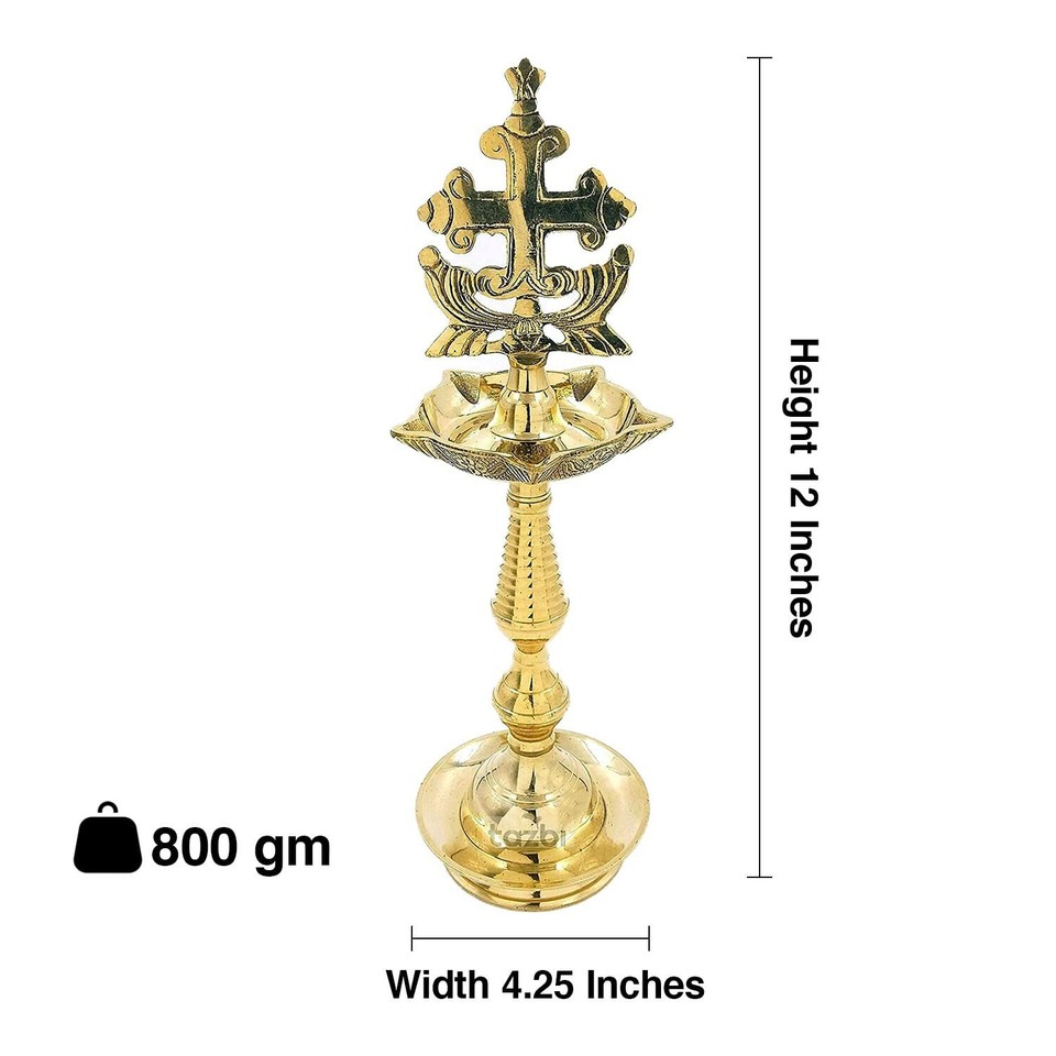 Brass Nilavilakku With Sleeba Cross Christian cross lamp Vilakku Jesus ...