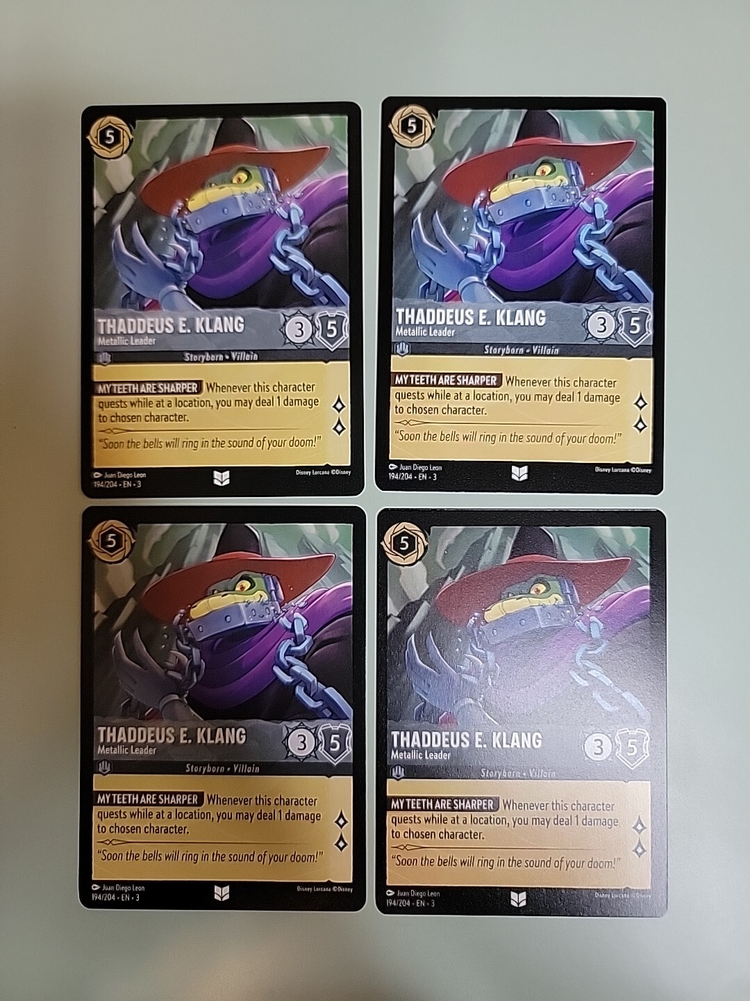 X4 Disney Lorcana Into The Inklands Thaddeus E Klang Uncommon 194/204 | eBay