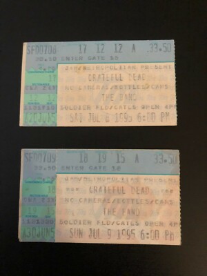 Grateful Dead Soldier Field Ticket Stubs Jerry Garcia's Final Shows | eBay