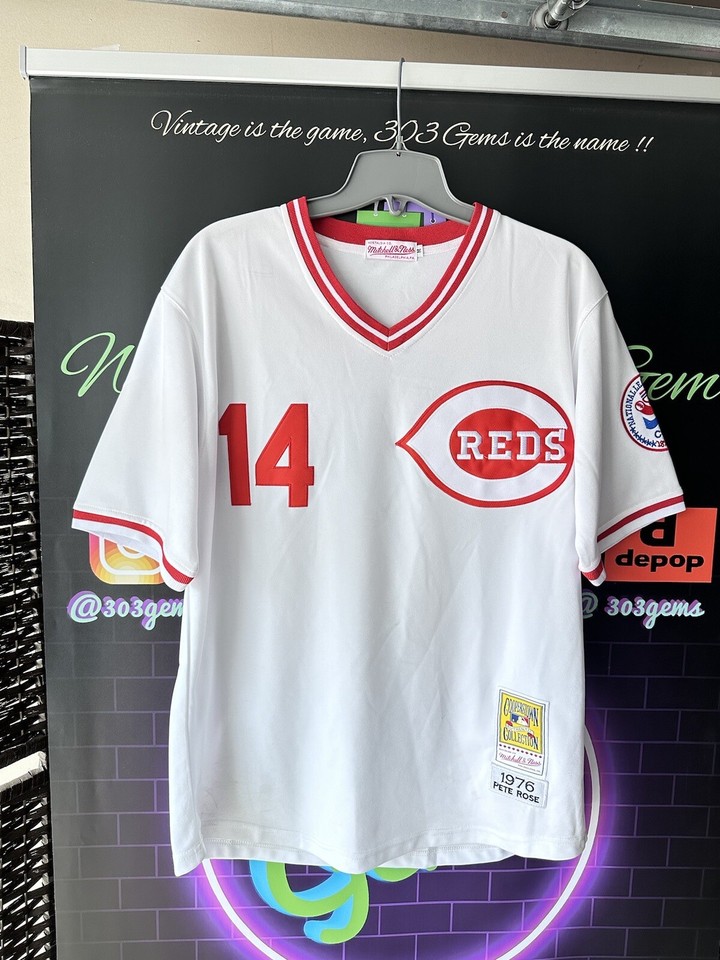 Cincinnati Reds #14 Pete Rose Mitchell & Ness Cooperstown Collection ...