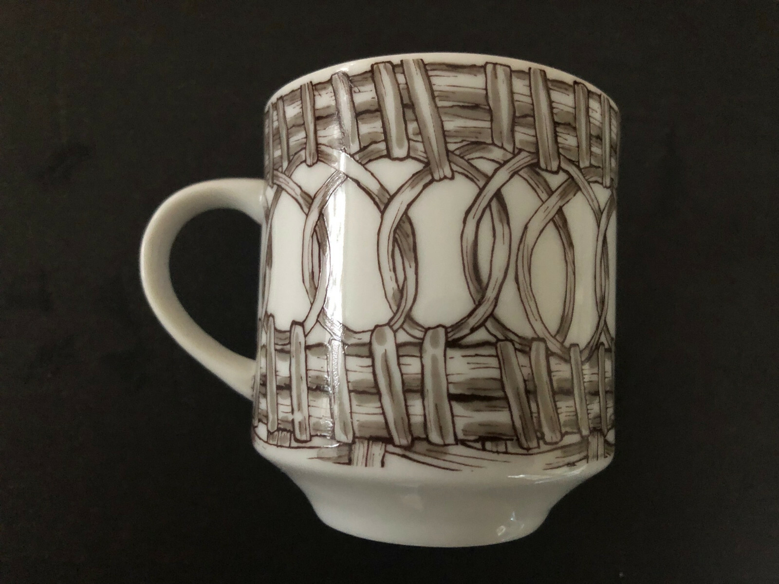 Schmid Design Folio China Brown Wicker & Circles - COFFEE / TEA CUP | eBay