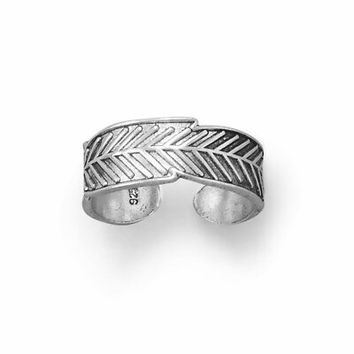 Sterling Silver Oxidized Feather Toe Ring | eBay