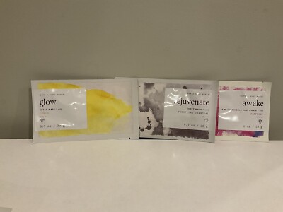 *3 PACK* Bath & Body Works FACE MASKS Glow+Rejuvenate+Awake Caffeine ...