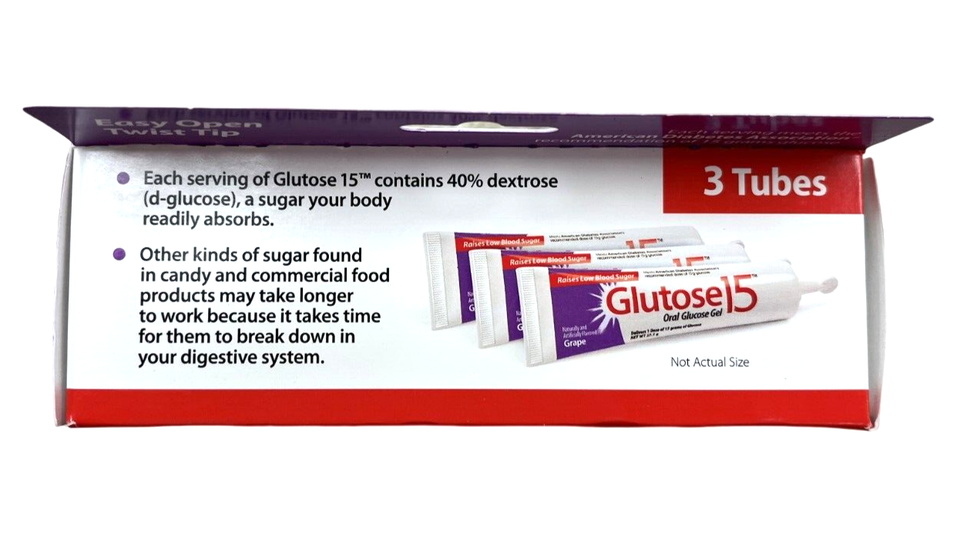 Glucose Gel GLUTOSE 15 GRAPE 3 tubes ( 1 box ) FRESH PHARMACY STOCK ...