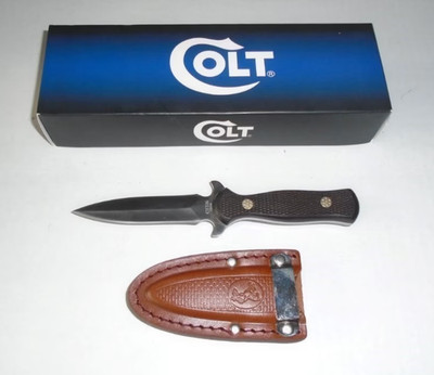 NIB Colt Boot Dagger Knife With Leather Boot Clip Sheath & Box! | eBay
