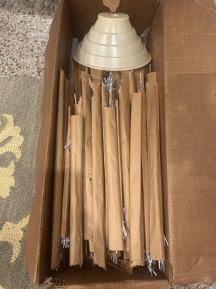 VTG 6 Ft 1950s Carey-McFall Aluminum Taper Christmas Tree & Spartus ...