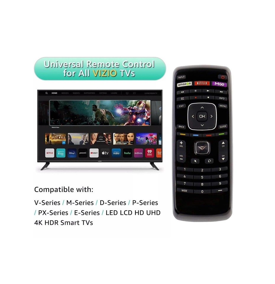 New Vizio Universal Remote Control for All VIZIO Brand TV, Smart TV - 1 ...