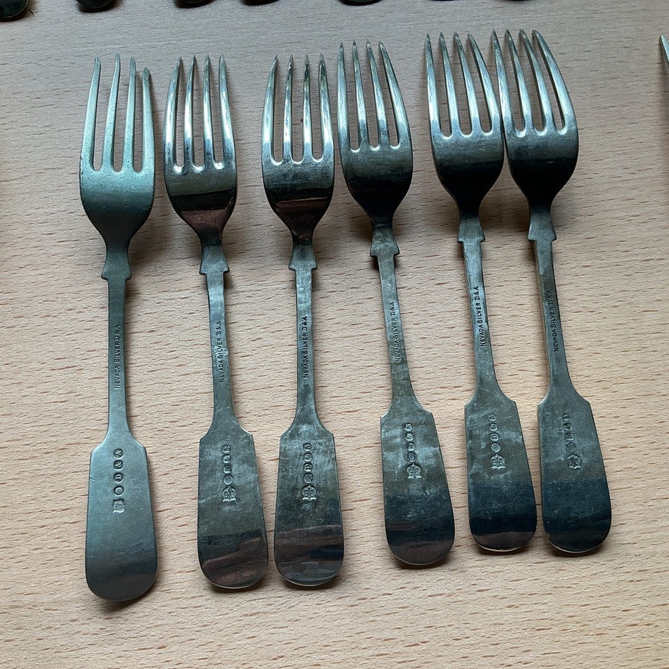 Job Lot Nickel Silver Dinner Fiddle Forks Cutlery 37 forks | eBay UK