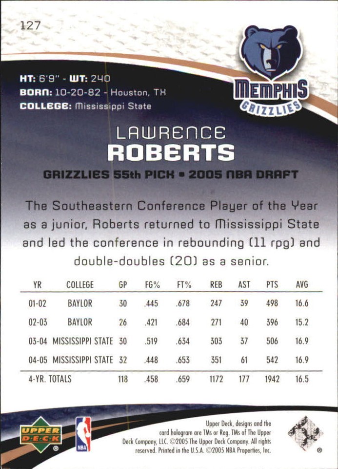 2005-06 SP Game Used 100 Timberwolves Basketball Card #127 Lawrence ...